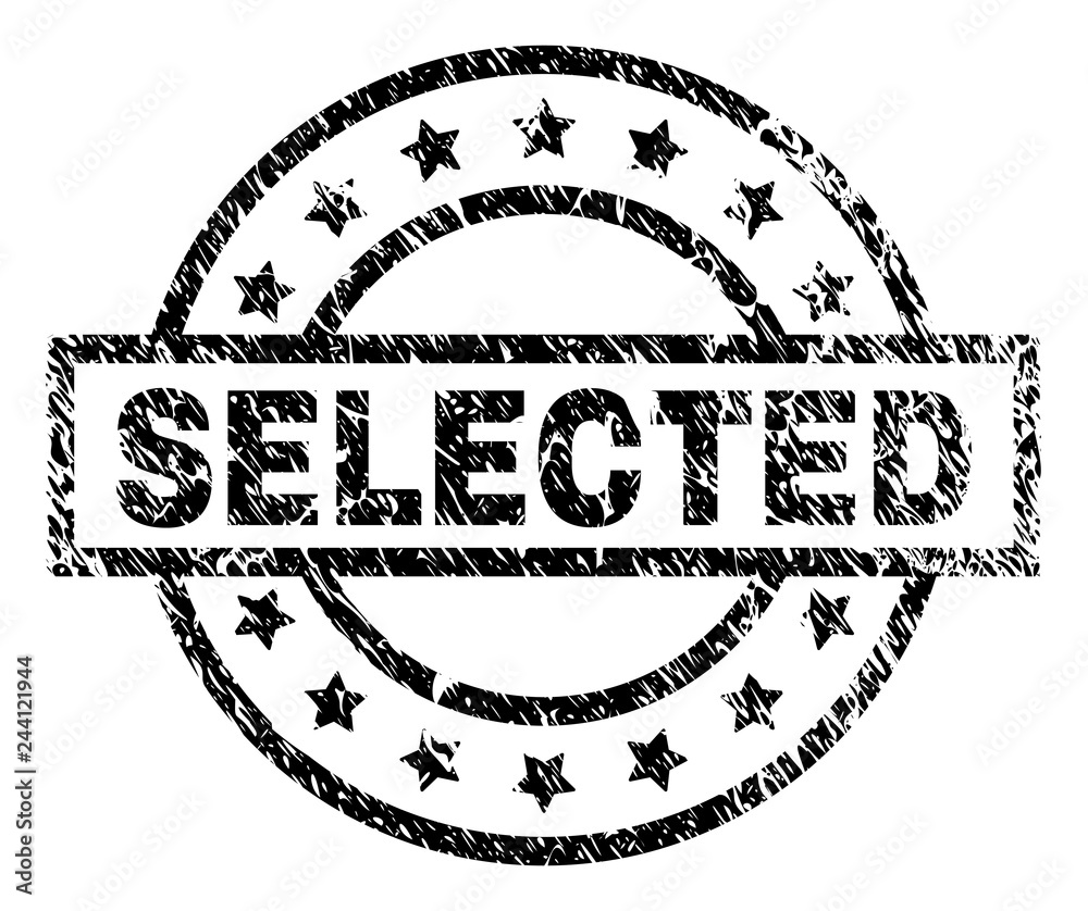 SELECTED stamp seal watermark with distress style. Designed with ...