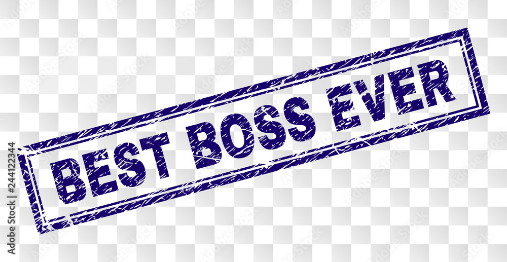 BEST BOSS EVER stamp seal watermark with rubber print style and double ...