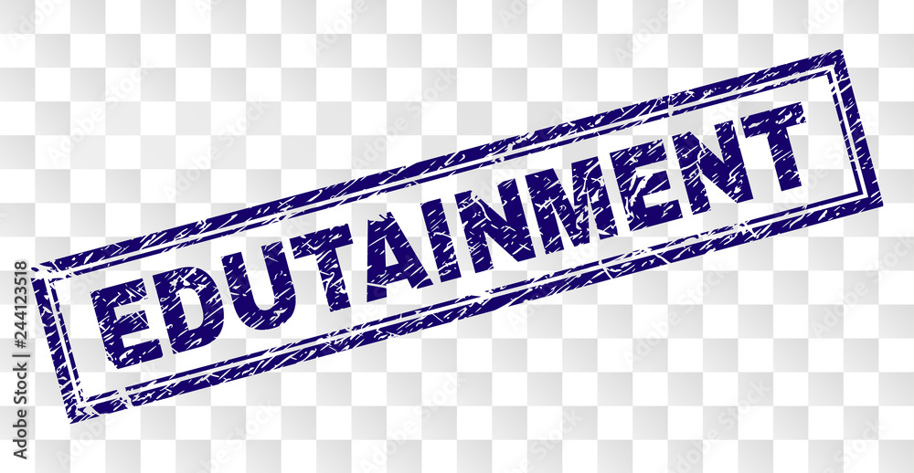 EDUTAINMENT stamp seal print with rubber print style and double framed ...