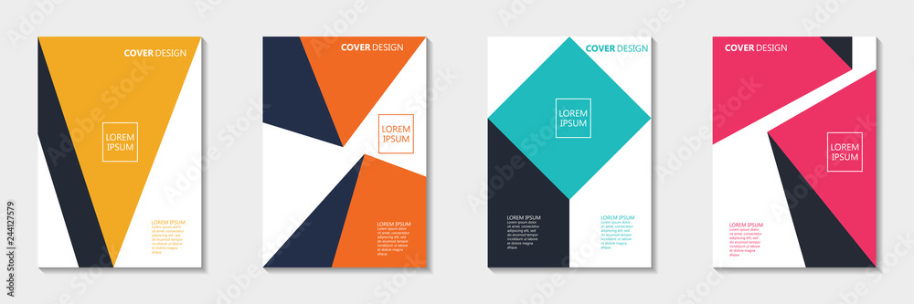 Set of abstract cover design. Annual report, pamphlet, presentation ...