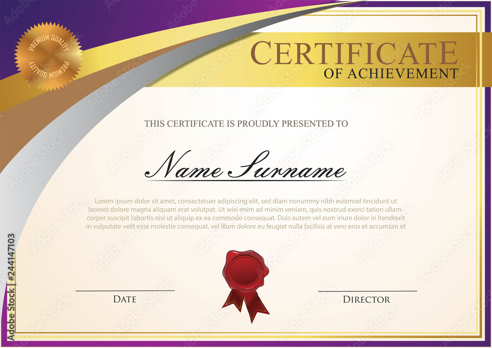 Certificate template with color combination Stock Vector | Adobe Stock
