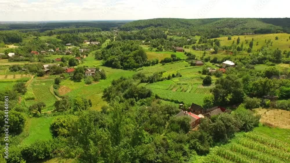 Aerial drone footage of Ukrainian village Stock Video | Adobe Stock