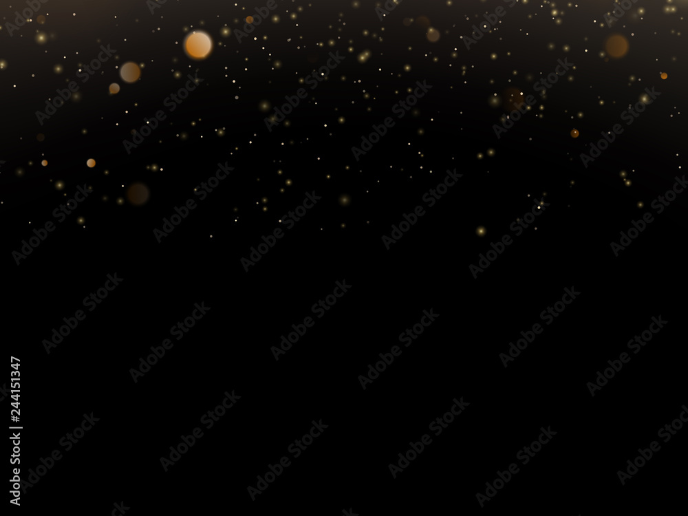Vetor de Glitter particles overlay effect. Gold glittering star dust sparkling particles on ...