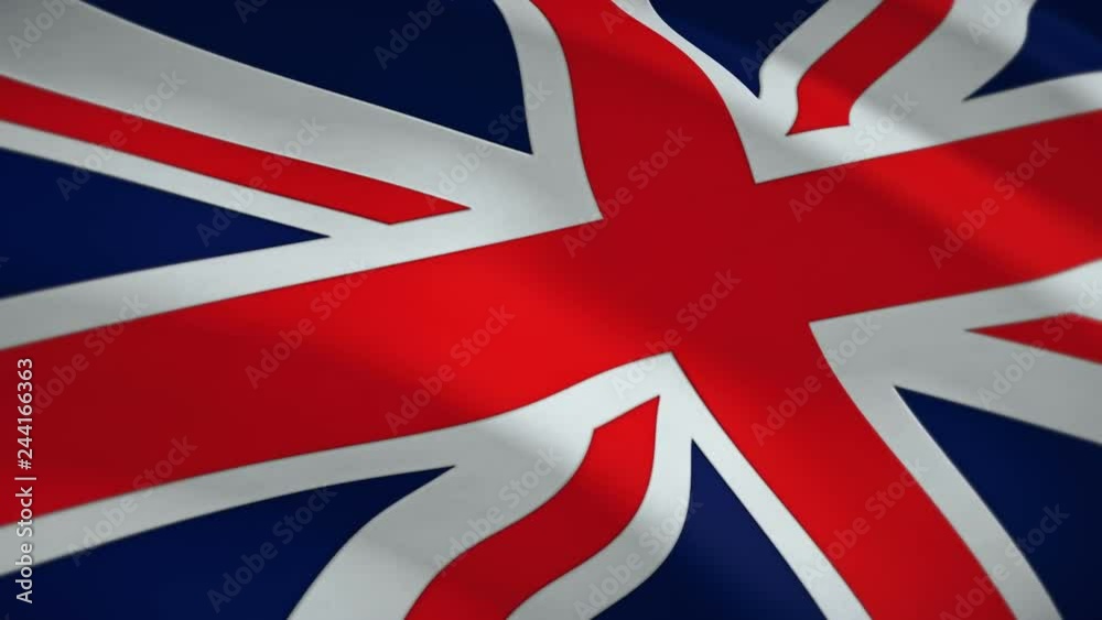 Flag of the United Kingdom of England. Beautiful waving flag with ...