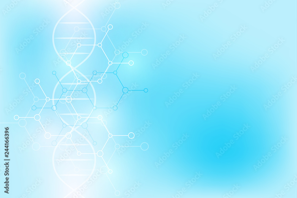 DNA strand and molecular structure. Genetic engineering or laboratory ...