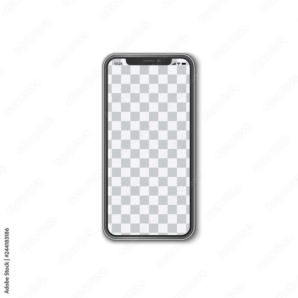 Beautiful realistic vector of a modern black colored smartphone on ...