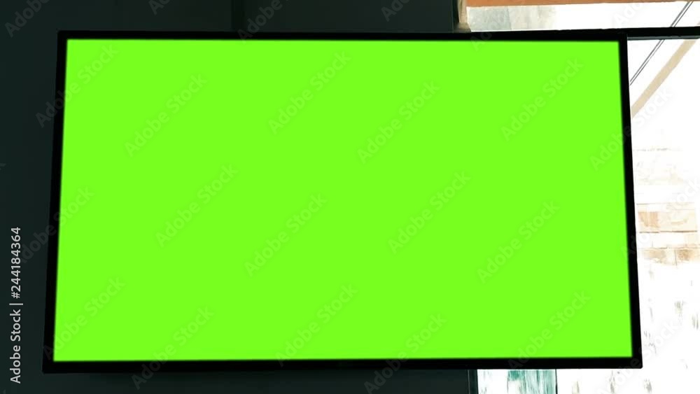 LCD Television with Green Screen. You can replace green screen with the ...