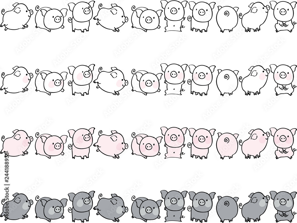pig border vector Stock Vector | Adobe Stock