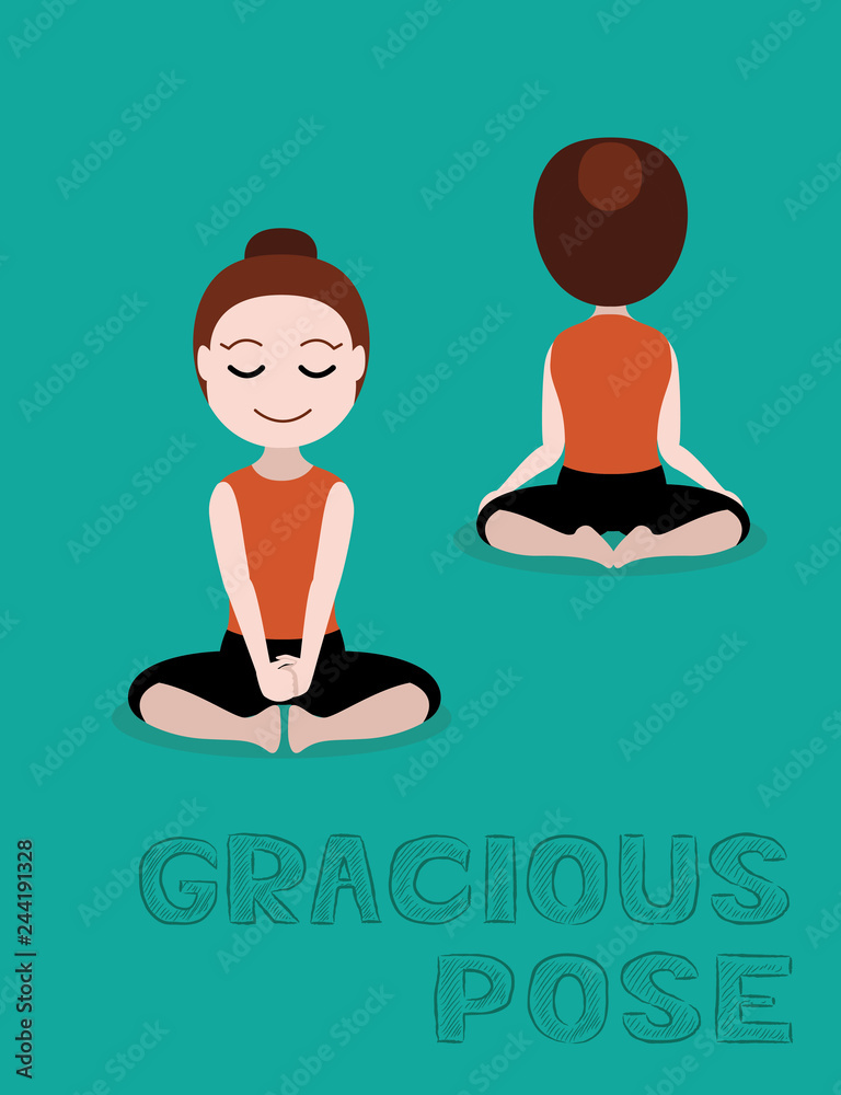 Yoga Gracious Pose Cartoon Vector Illustration Stock Vector | Adobe Stock