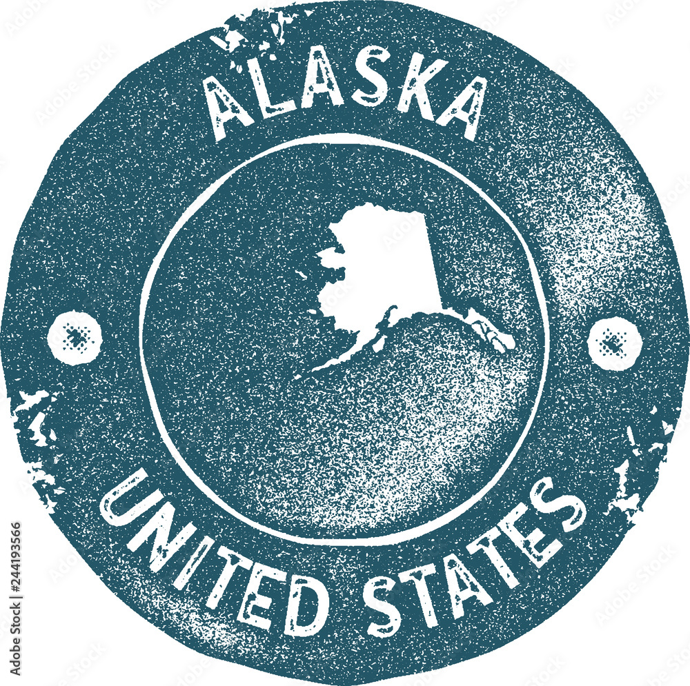 Alaska map vintage stamp. Retro style handmade label, badge or element ...