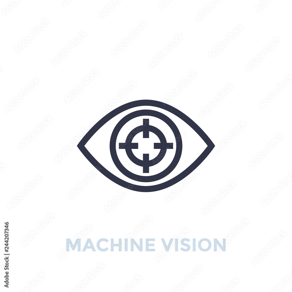 Machine vision icon, visual recognition Stock Vector | Adobe Stock