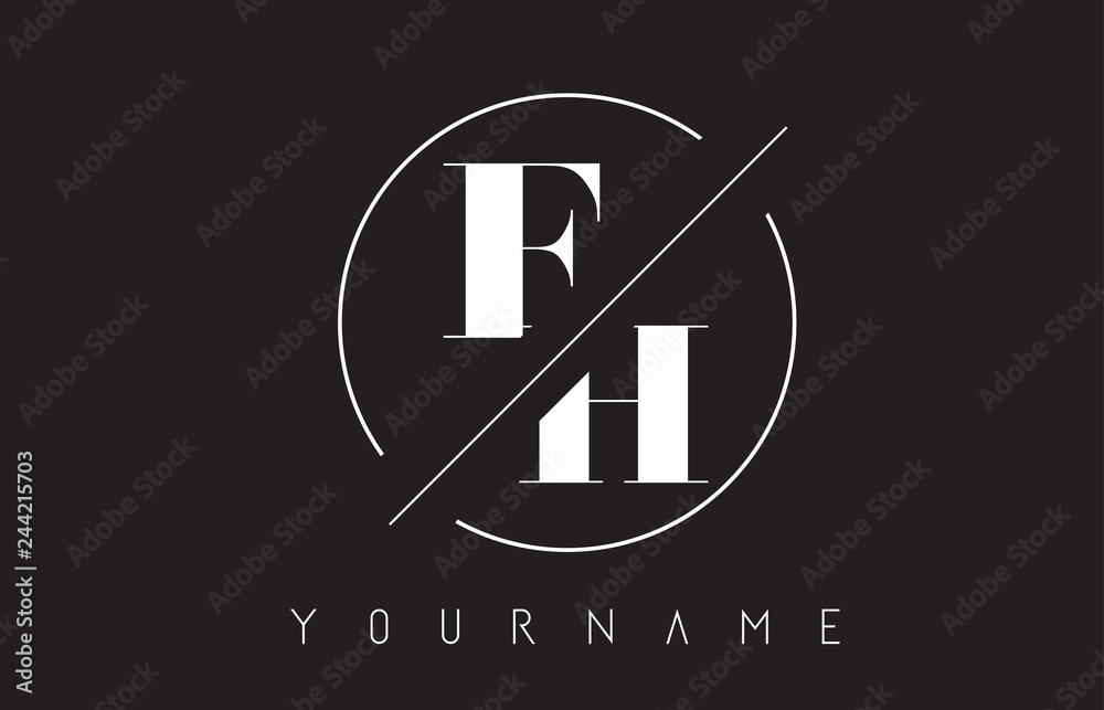 FH Letter Logo with Cutted and Intersected Design Stock Vector | Adobe ...