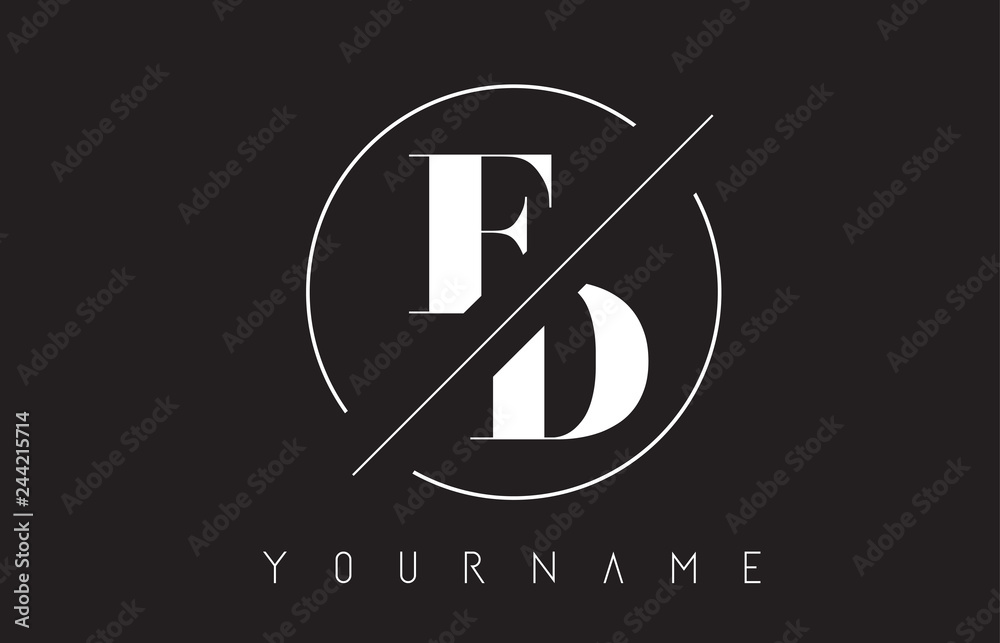 FD Letter Logo with Cutted and Intersected Design Stock Vector | Adobe ...