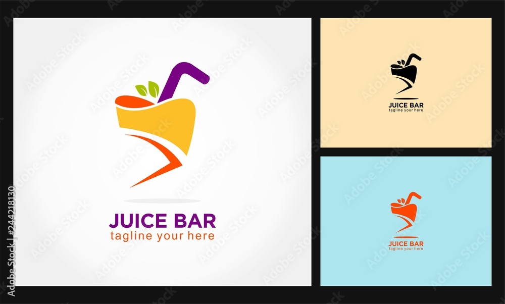 juice bar icon vector logo Stock Vector | Adobe Stock