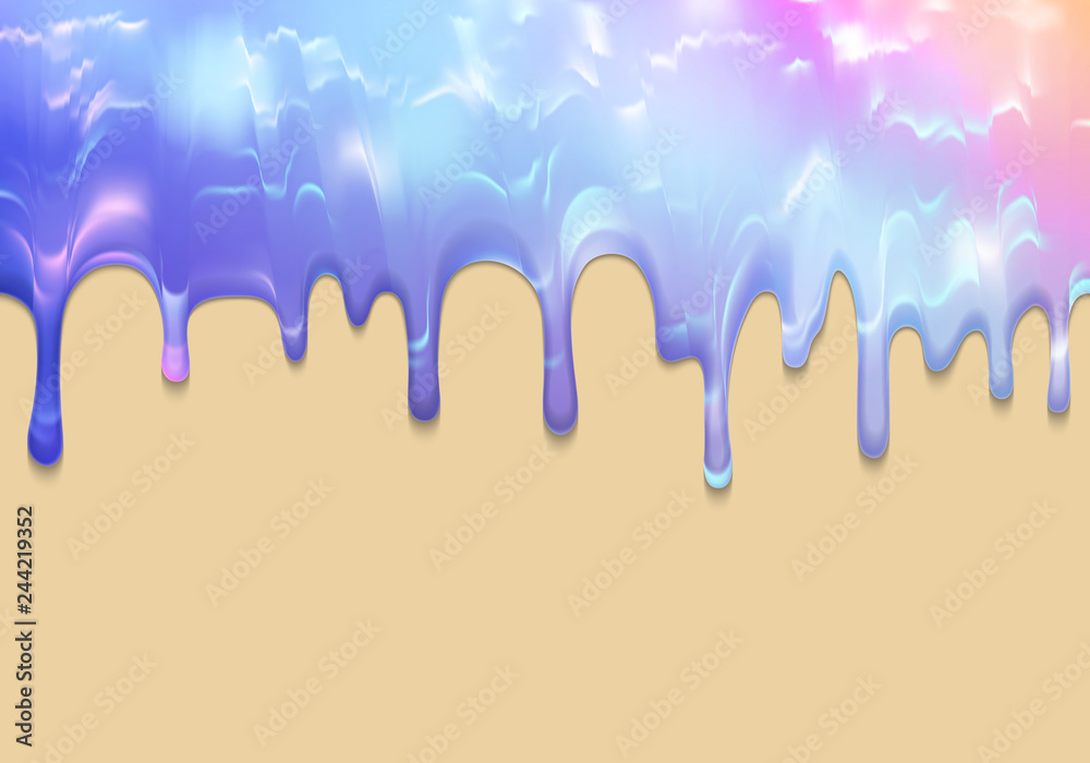 Vector Colorful Dripping Paint Background. Holographic Glaze Texture ...