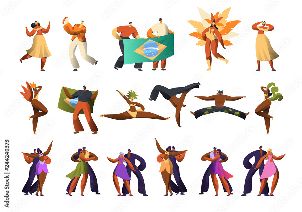 Brazilian Carnival Salsa Dancer Costume Set. Latino Woman Character ...