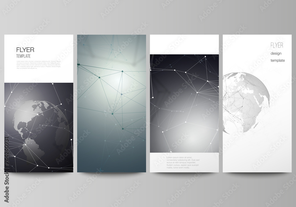 Vector layout of flyer, banner design templates. Futuristic geometric ...