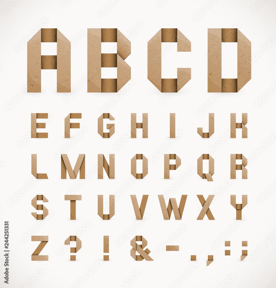 Origami Alphabet Stock Vector | Adobe Stock