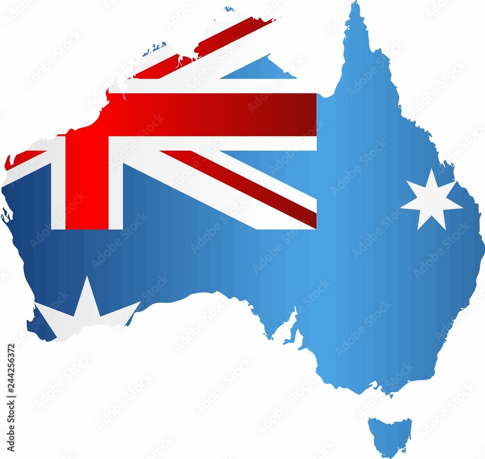 Australia map with flag inside - Illustration, Abstract map of ...