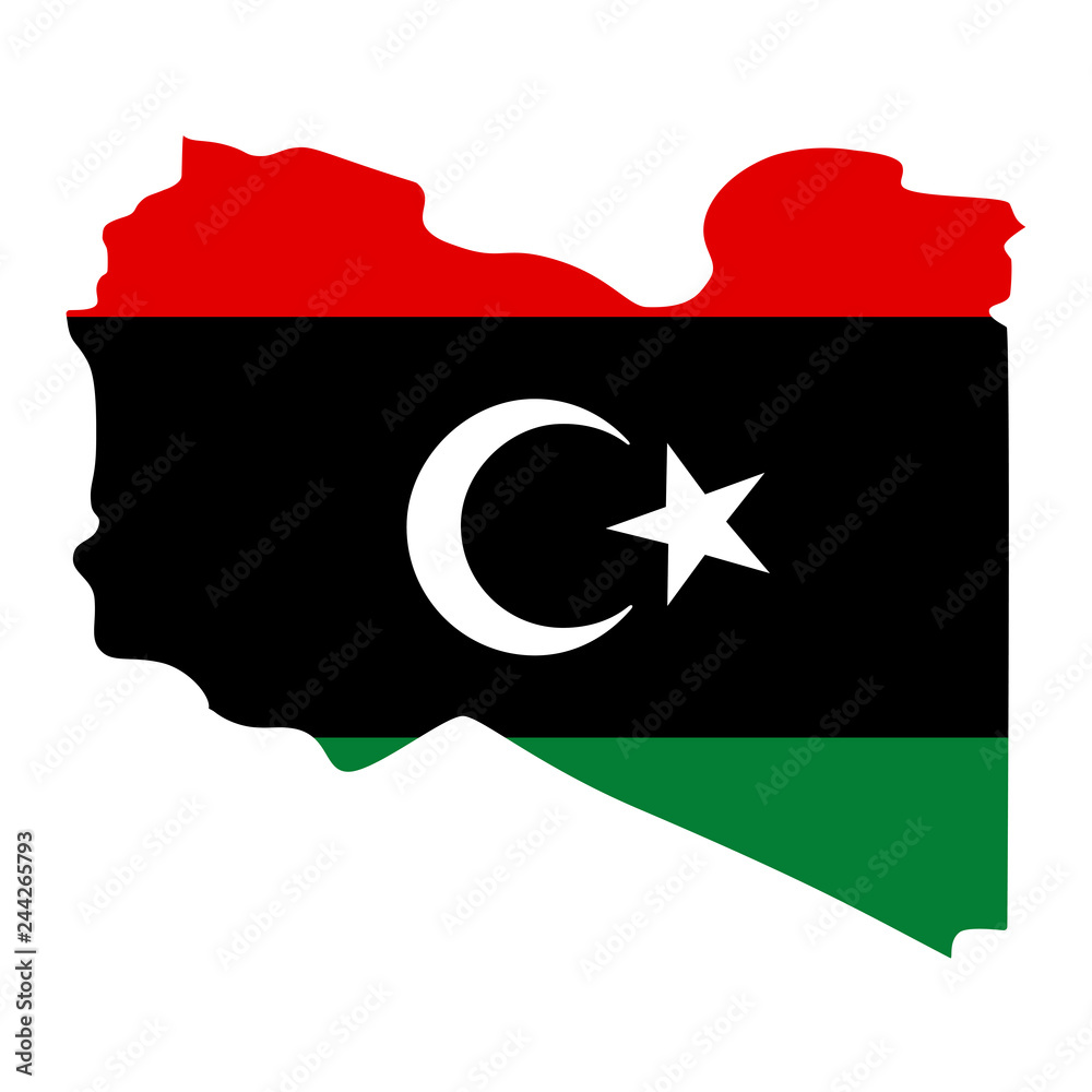 map of Libya - flag Stock Illustration | Adobe Stock