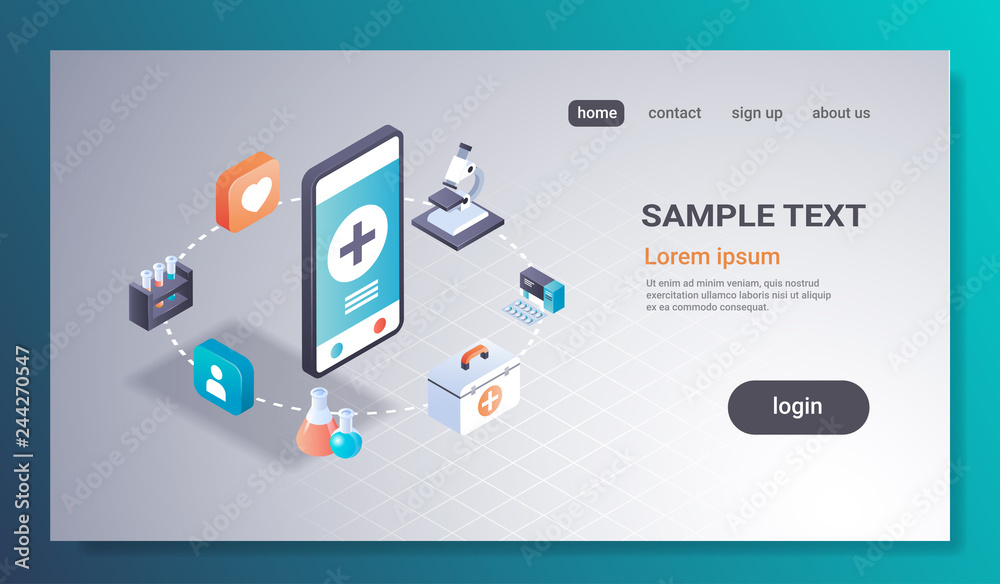 healthcare mobile application online medical laboratory concept ...