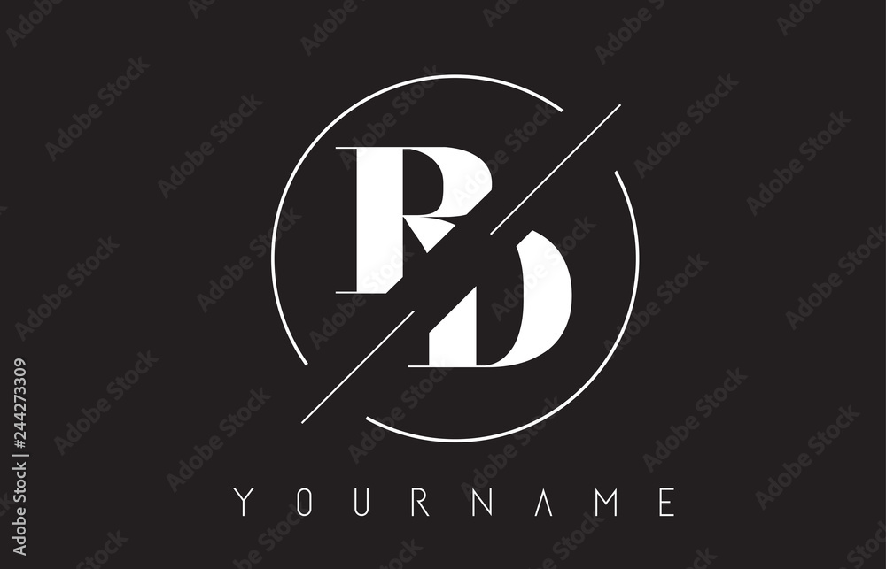 RD Letter Logo with Cutted and Intersected Design Stock Vector | Adobe ...