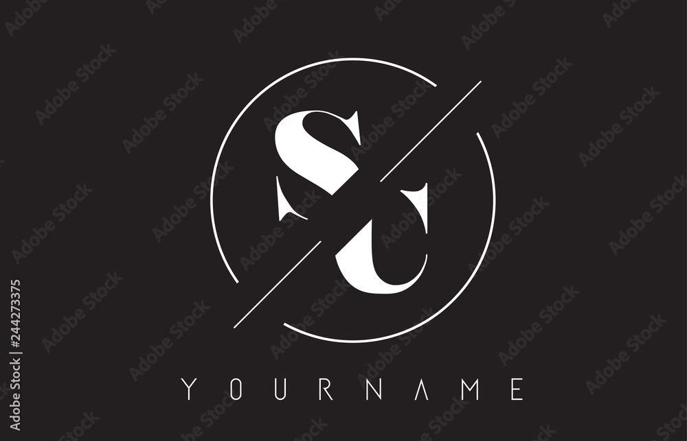 SC Letter Logo with Cutted and Intersected Design Stock Vector | Adobe ...