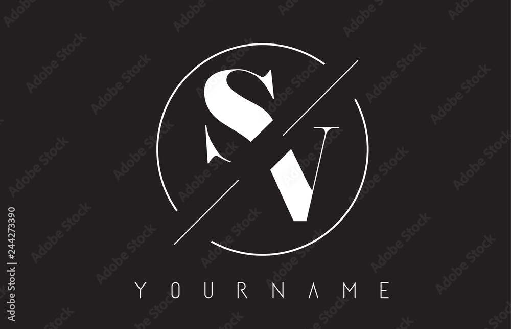 SV Letter Logo with Cutted and Intersected Design Stock Vector | Adobe ...