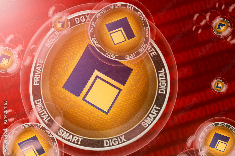 Digix Gold crash; Digix Gold Token (DGX) coins in a bubbles on the ...