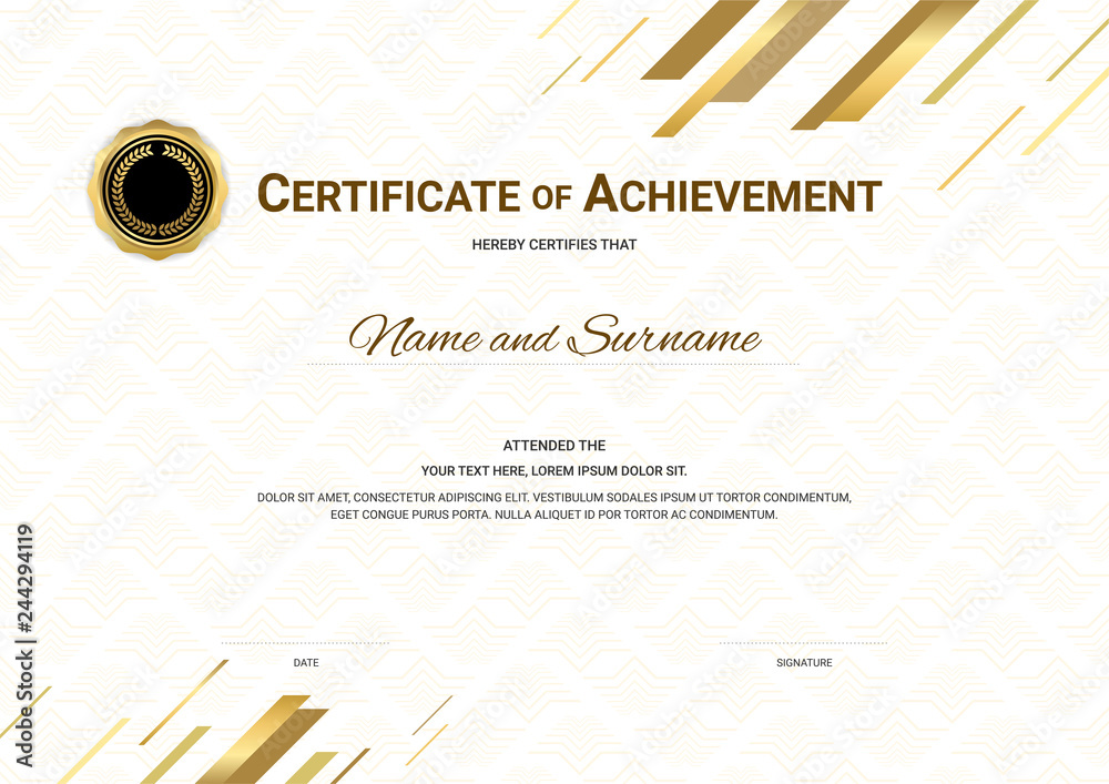 Certificate template in sport theme with watermark background, Diploma ...