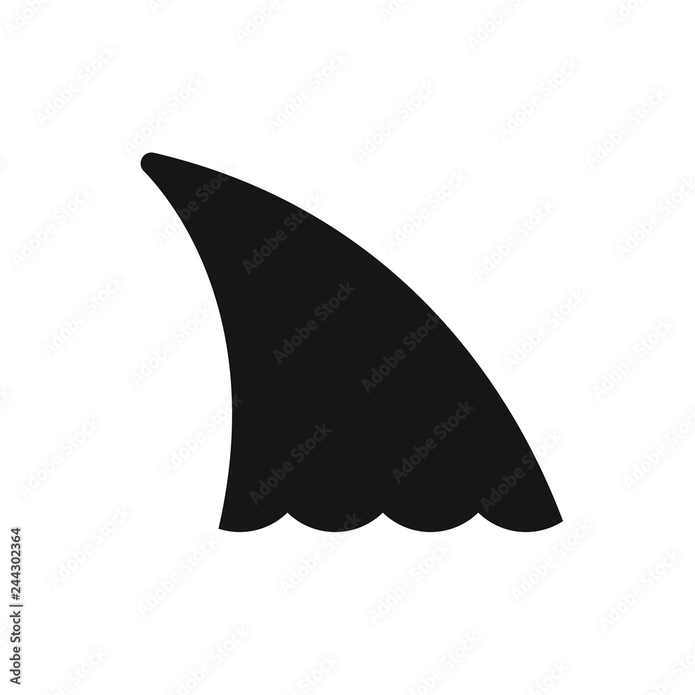 Shark Fin vector icon Stock Vector | Adobe Stock