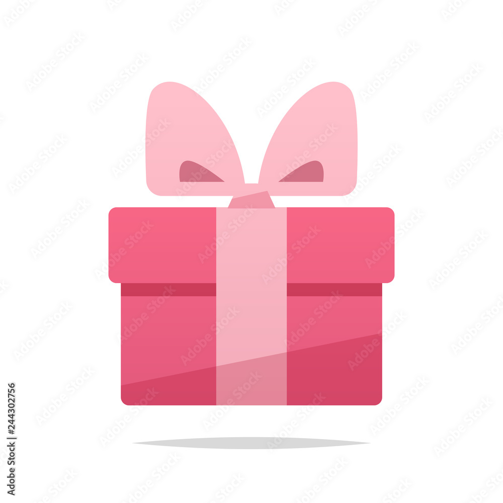 Pink gift box vector isolated Stock Vector | Adobe Stock
