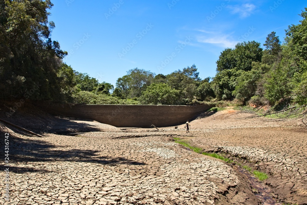 Drought concept image consisting of a dry dam in South Africa. Stock ...