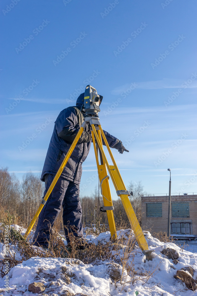 The cadastral service worker conducts surveying and topographic ...