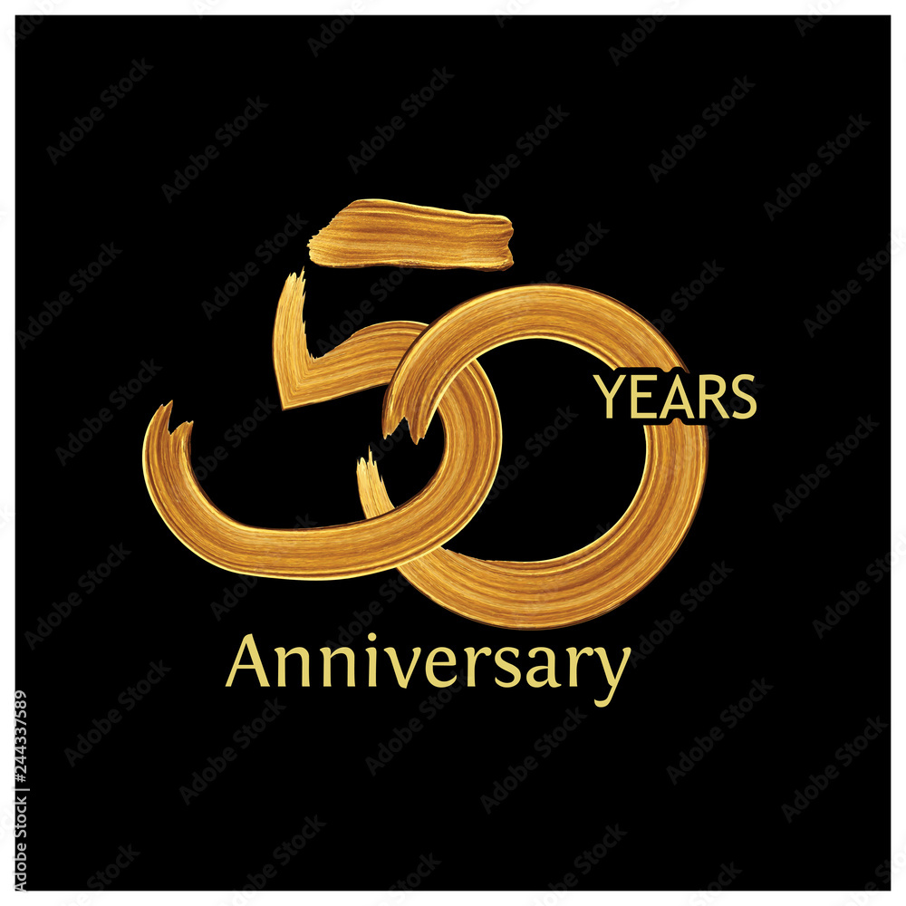 50 years anniversary golden. anniversary template design for web, game ...