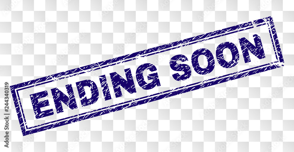 ENDING SOON stamp seal print with rubber print style and double framed ...