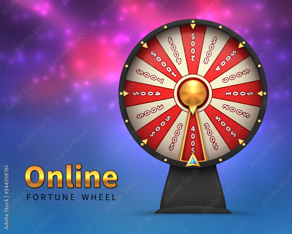 Fortune wheel background. Lucky money risk game. Spinning fortune ...