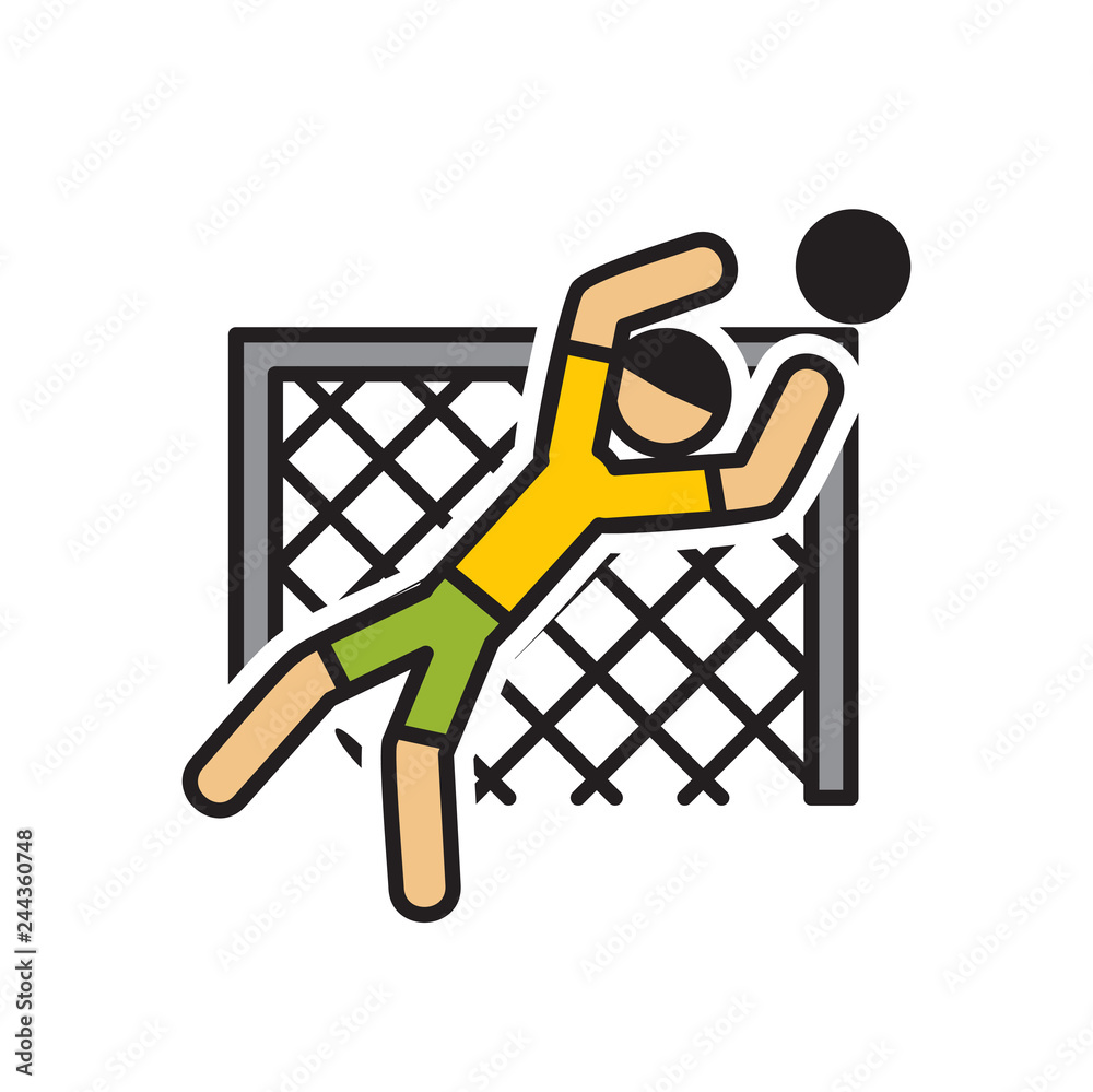 Goal keeper icon on white background for graphic and web design, Modern ...