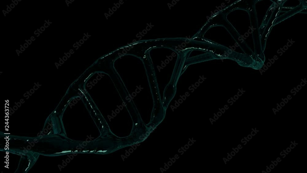 Alpha.Looping Black DNA rotating intro.Futuristic scene 3D rendered ...