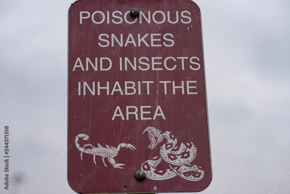 Poisonous Snakes & Insects Sign Stock Photo | Adobe Stock