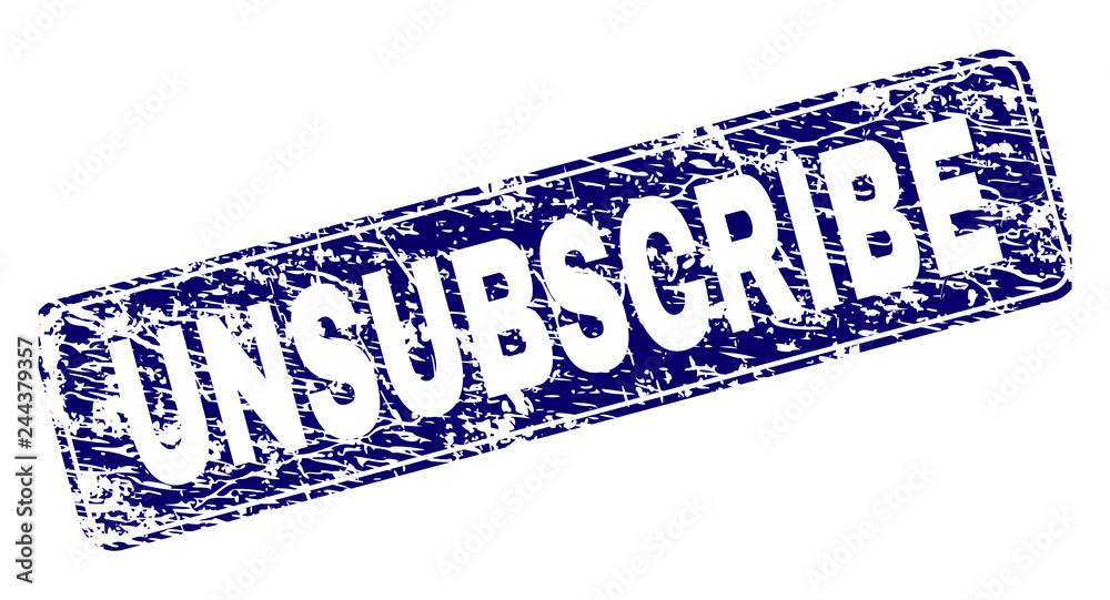 UNSUBSCRIBE stamp seal print with grunge texture. Seal shape is a ...