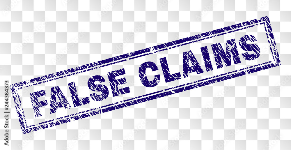 FALSE CLAIMS stamp seal print with rubber print style and double framed ...