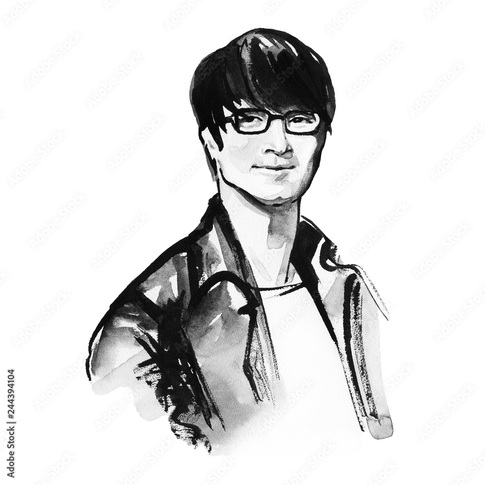 Fashion Illustration Black And White Men