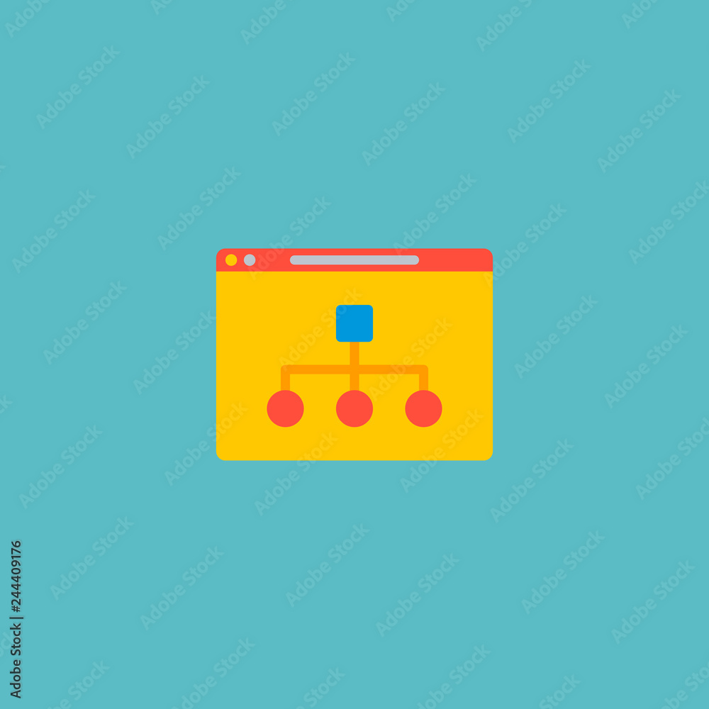 Website structure icon flat element. Vector illustration of website ...