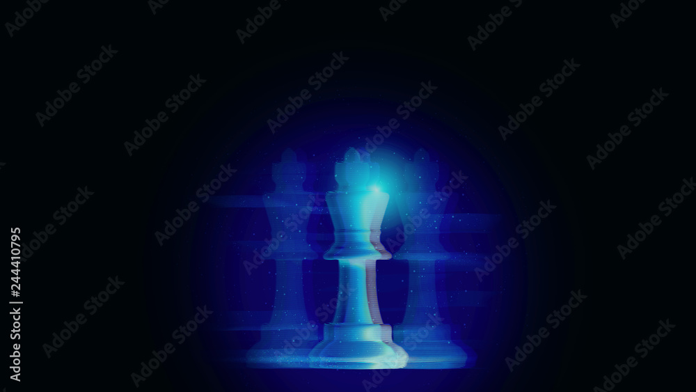 Futuristic digital chess game concept of innovation strategy thinking ...
