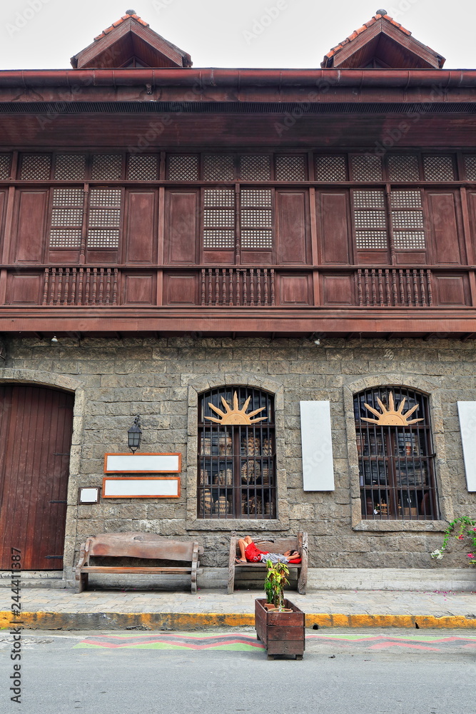 Facade of El Amanecer building facing General Luna Street. Intramuros ...