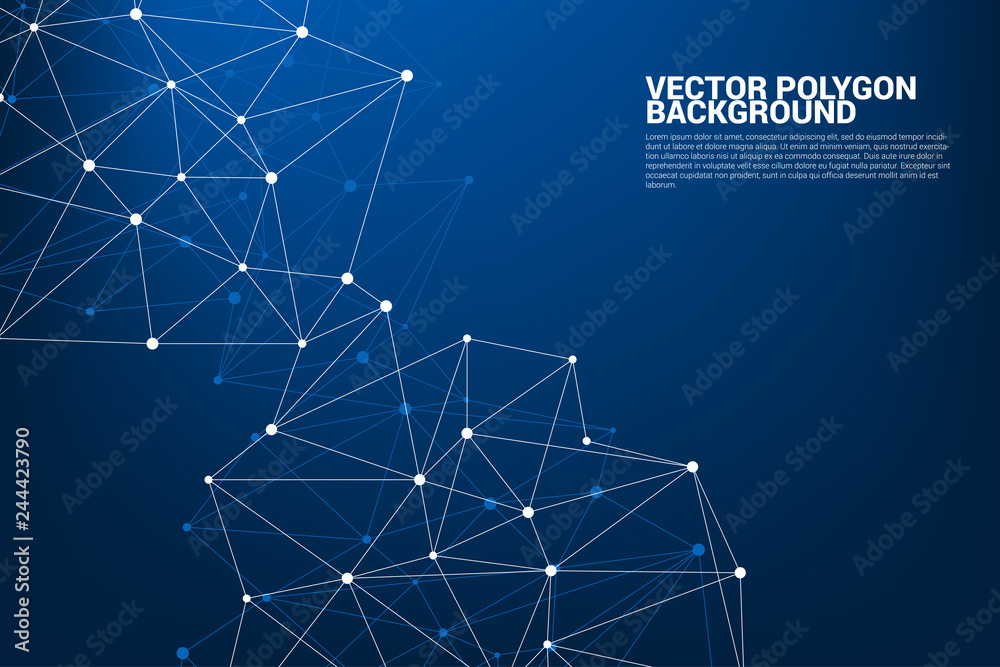 Network Connecting dot polygon background. Concept of Network Business, technology, Data and ...