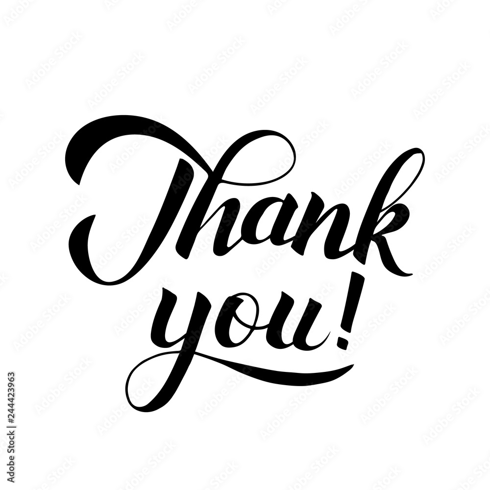 Thank you calligraphy hand lettering isolated on white background ...