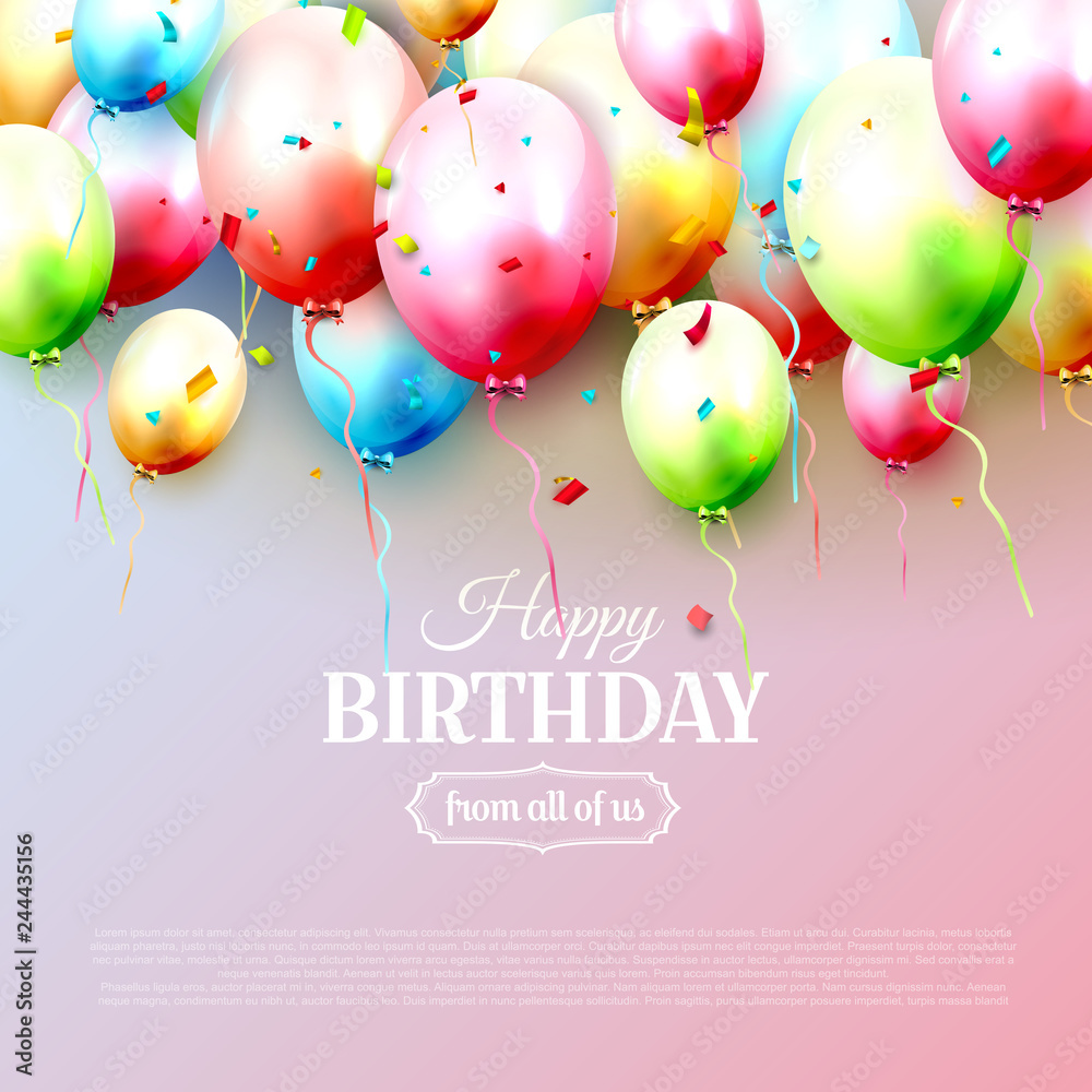 Happy birthday greeting card Stock Vector | Adobe Stock