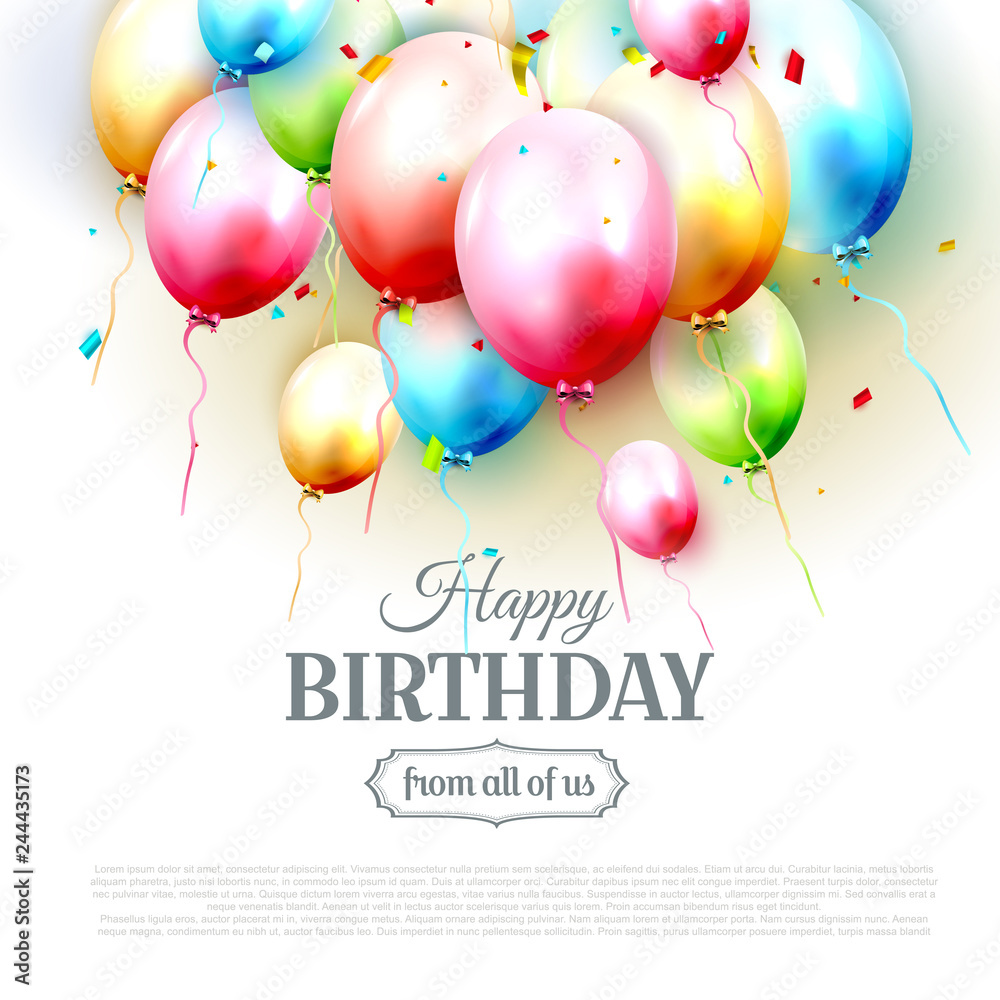 Happy birthday greeting card Stock Vector | Adobe Stock